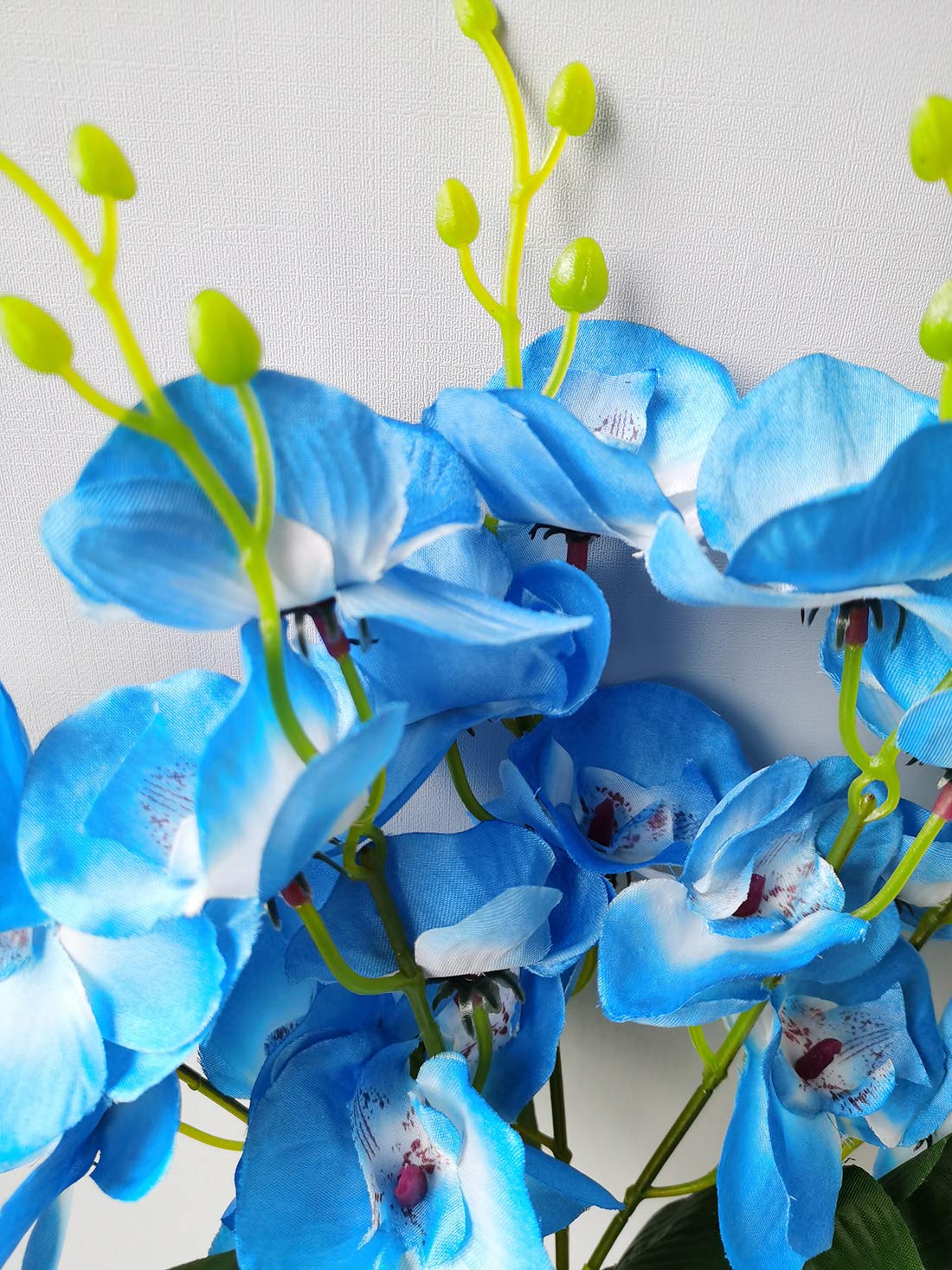 Artfen Artificial Butterfly Orchid Flower Silk Flower Bouquet Artificial Flower Plant for Wedding Home Decoration 16'' High White