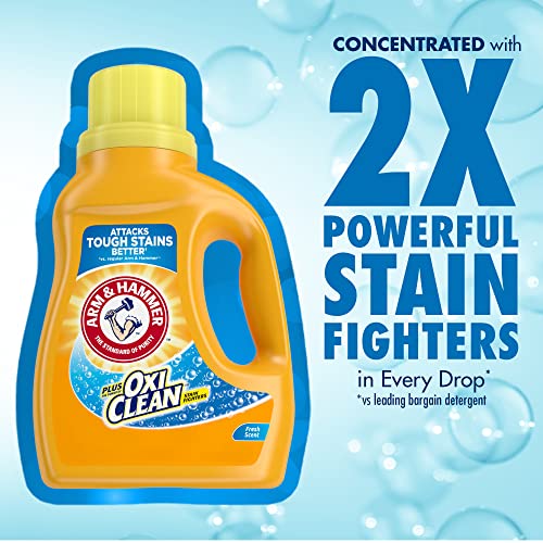 Arm & Hammer Plus OxiClean Clean Meadow, 75 Loads Liquid Laundry Detergent, 118.1 Fl oz