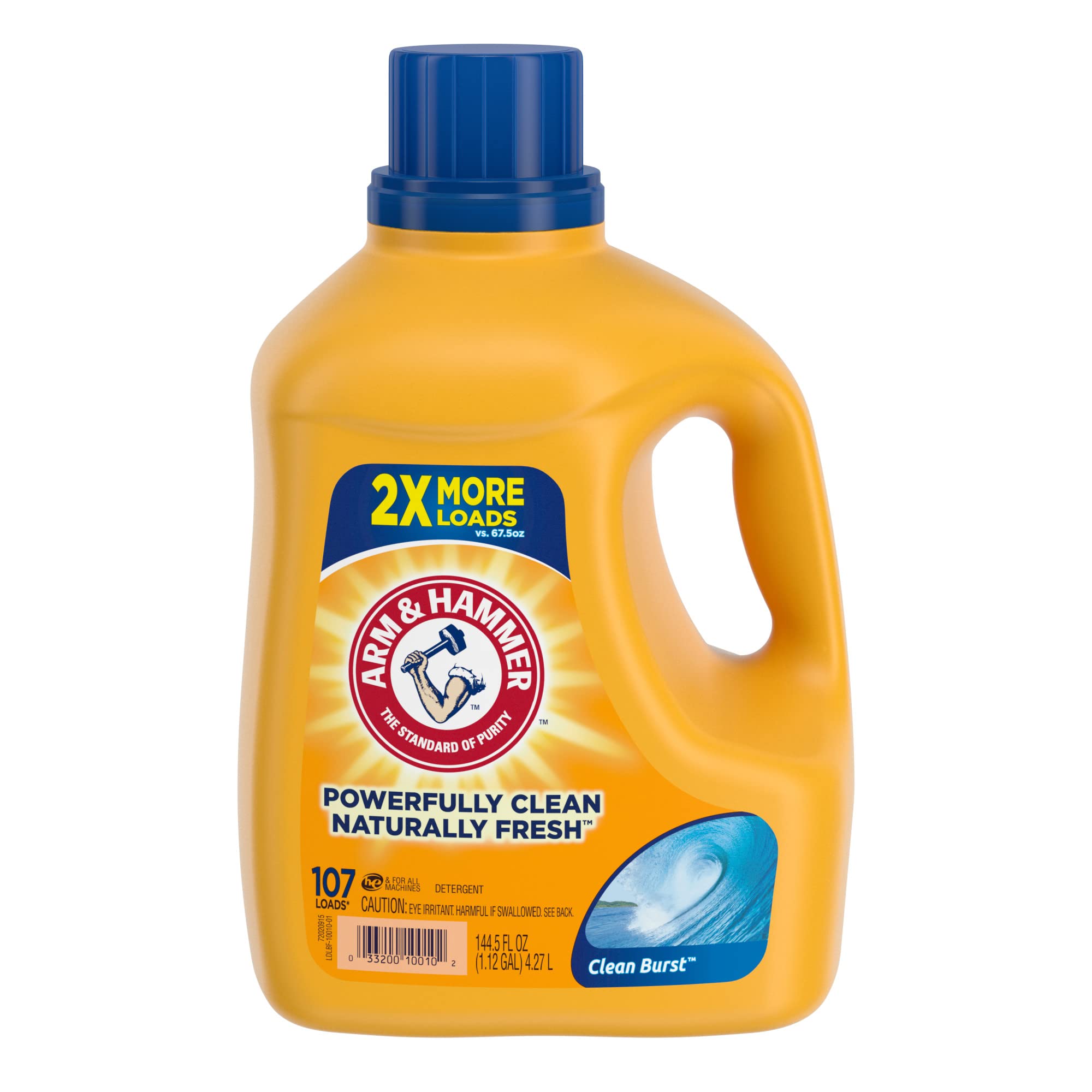 Arm & Hammer Clean Burst, 107 Loads Liquid Laundry Detergent, 144.5 Fl Oz