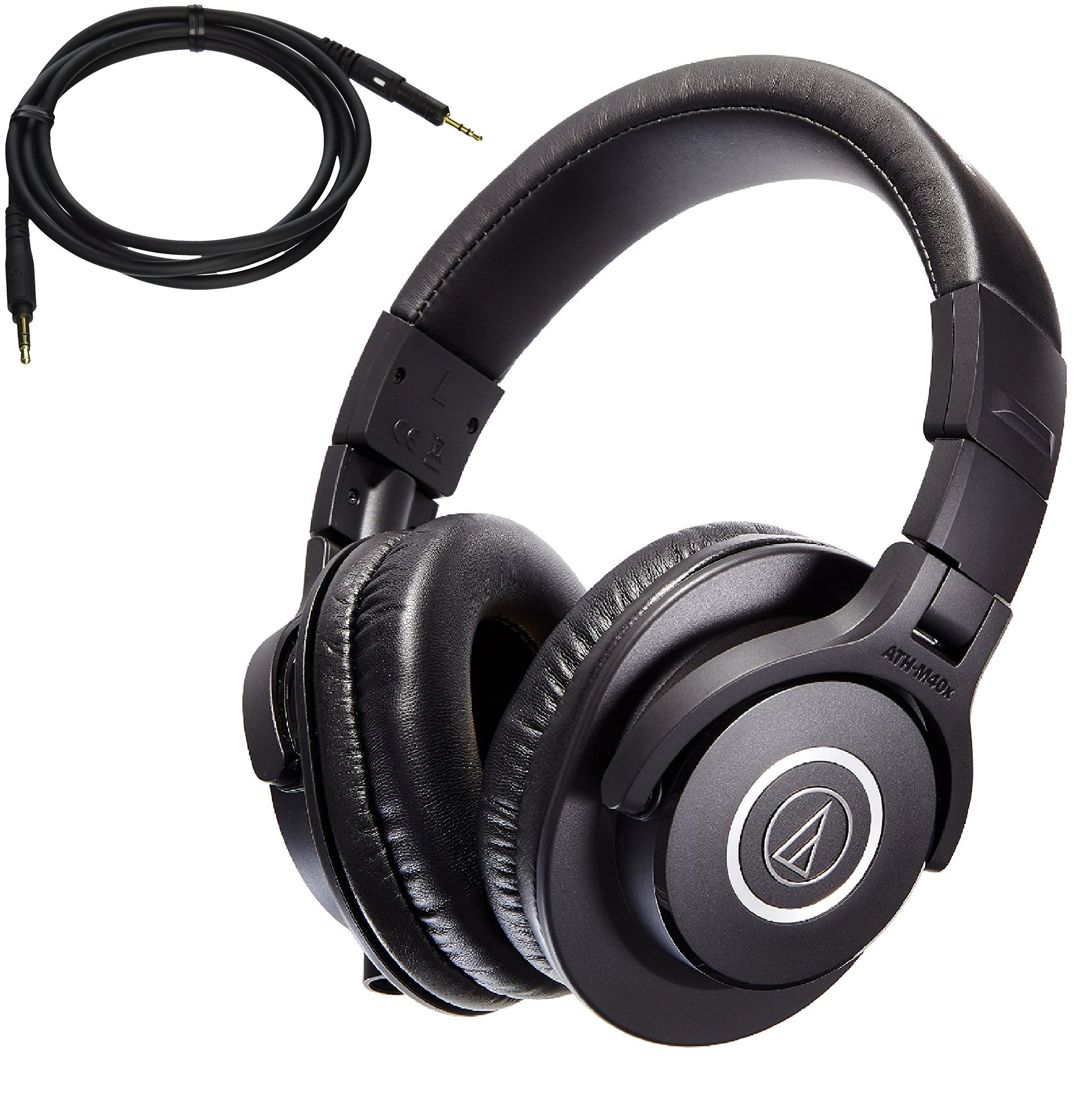 Audio-Technica ATH-M40x Professional Studio Monitor Headphones Bundled with HP-SC Replacement Cable Black