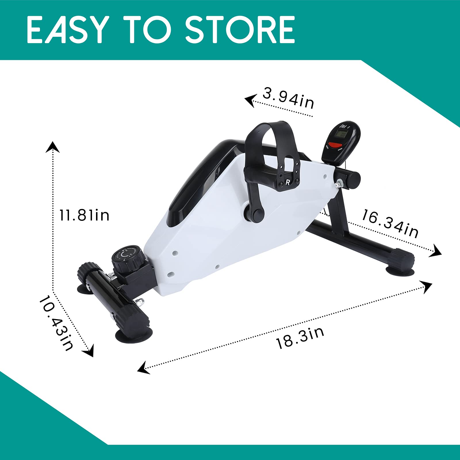 anconats Under Desk Bike Pedal Exerciser - Indoor Exercise Machine with Adjustable Resistance,Perfect Design for Arm & Legs Physical Therapy (White-1)