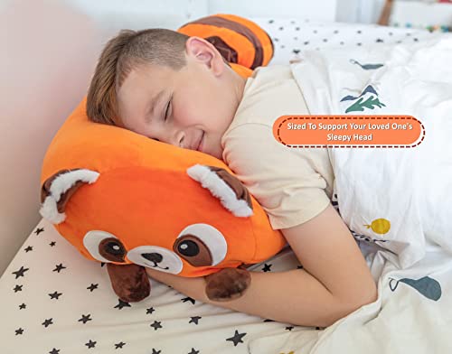 Altreeak Red Panda Plush Pillow 18" Body (27" with Tail) | Kawaii | Super Soft Cute Sleeping and Hugging Plush | Plush for Girls Teens