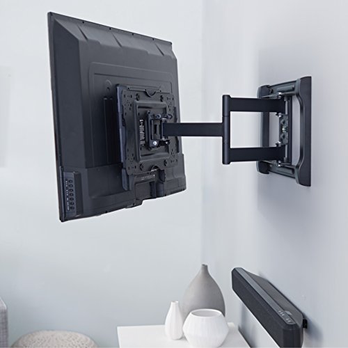 Amazon Basics Full Motion Articulating TV Wall Mount Bracket with Swivel and Tilt Features for 32 to 80" TVs and Flat Panels up to 130 Lbs, Black