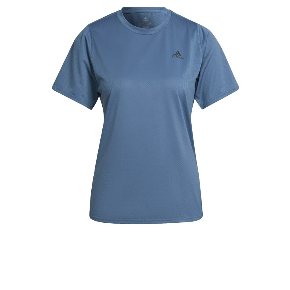adidas Women's Icon 3 Bar Running Tee, Altered Blue, Medium