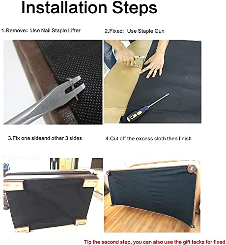 YLM1991 Upholstery Black Cambric Dust Cover Fabric Replacement 62" x 118"(Fire Retardant Dust Cover Fabric 3yds)