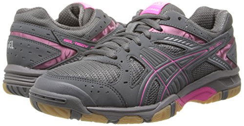 ASICS Women's Gel 1150V Volley Ball Shoe,Smoke/Knock Out Pink/Silver,11 M US