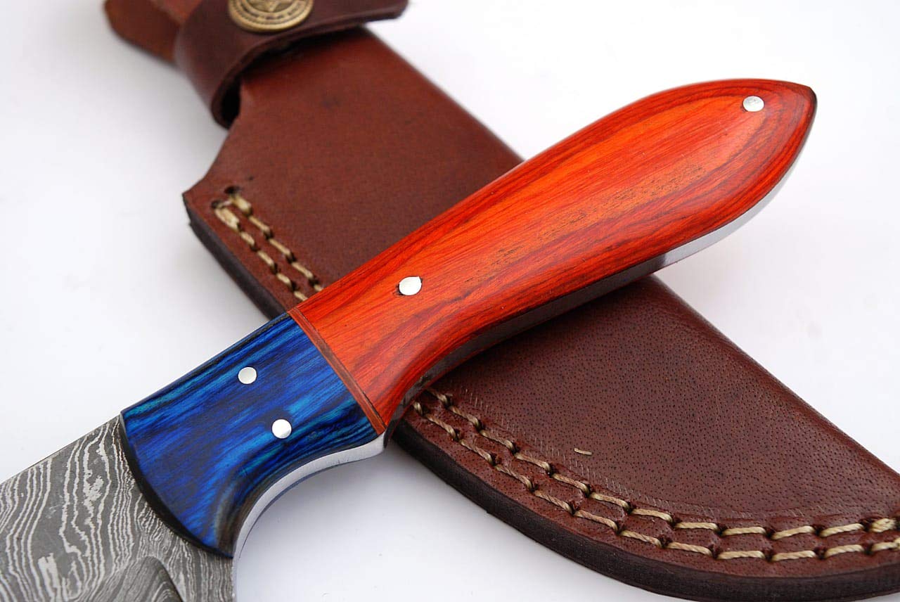 AishaTech Custom Hand Made Hunting Hunting Knife Diamond Wood Handle AT-2742