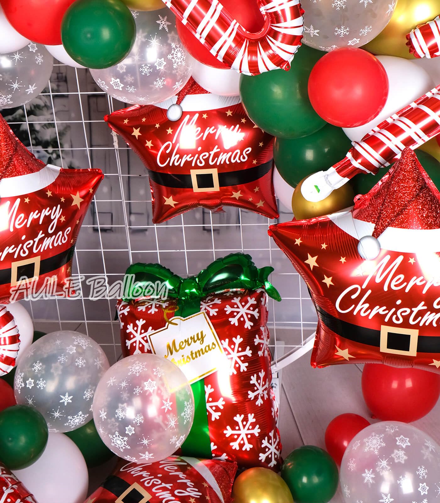 AULE Christmas Balloon Garland Arch Kit 120Pcs Balloons for Xmas