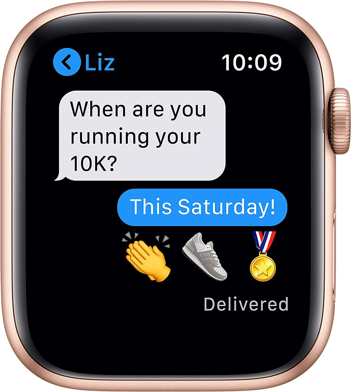 Apple Watch Series 6 (GPS, 44mm) - Gold Aluminum Case with Pink Sand Sport Band (Renewed)
