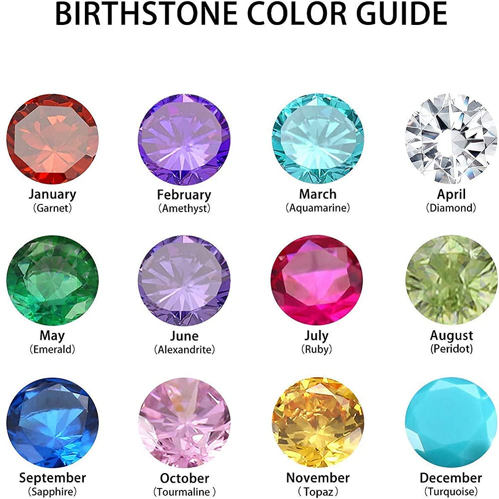 AILIN Custom 1 2 3 4 5 6 7 8 9 10 11 12 13 Stackable Birthstone Rings For Women 925 Sterling Silver Personalized Stacking Rings For Her Mother Christmas Birthday Gifts For Girlfriends