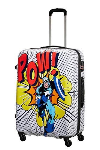 AMERICAN TOURISTER Luggage Suitcase, Multicolored (Captain America Pop Art), L (75 cm-88 L)