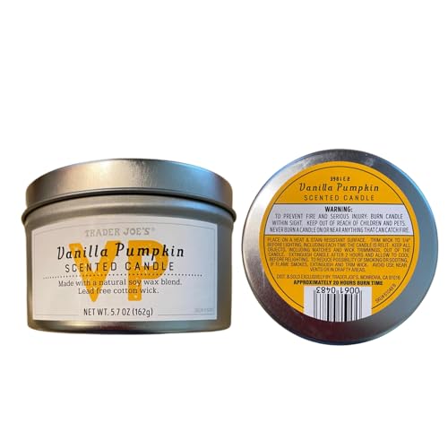 Trader Joe's Vanilla Pumpkin Scented Candle (Vanilla Pumpkin, 2 Packs)