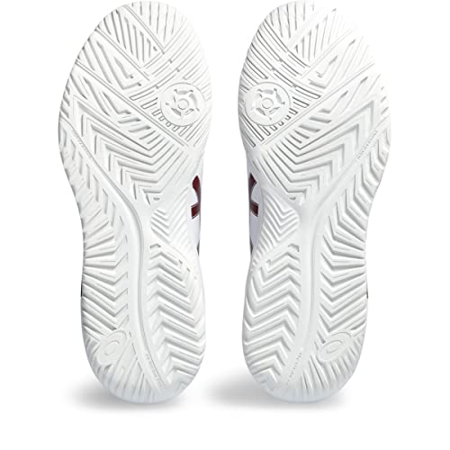 ASICS® GEL-Dedicate® 8 Tennis Shoes for Men – Synthetic Leather and Mesh Upper – EVA Midsole – Lace-up Closure White/Antique Red 10 D - Medium