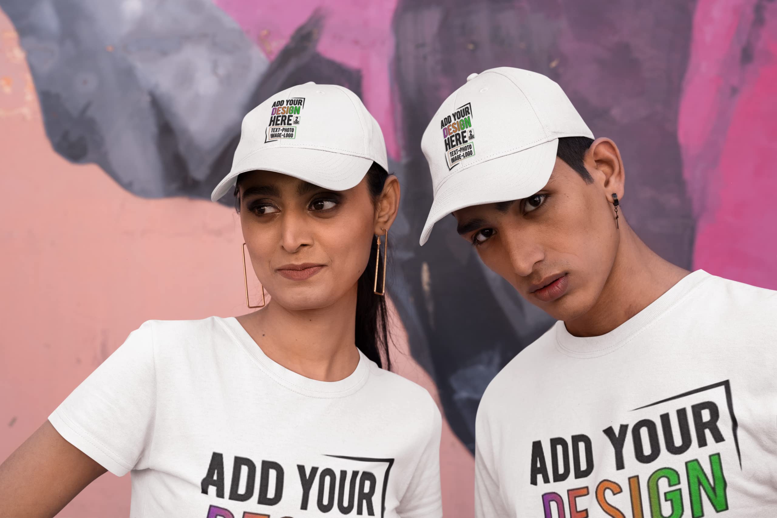 Artist Shot Step Up Your Style Game with Our Dad Custom Hats for Men, Made in USA Personalized Hats, Hook & Loop Closure Custom Hats Design Your Own with Your Dream Picture & Text hat Multi
