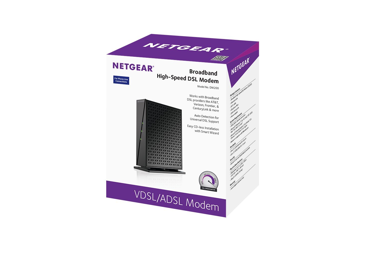 NETGEAR High-Speed Broadband DSL Modem (DM200-100NAS). Compatible with CenturyLink, Verizon, and Frontier)