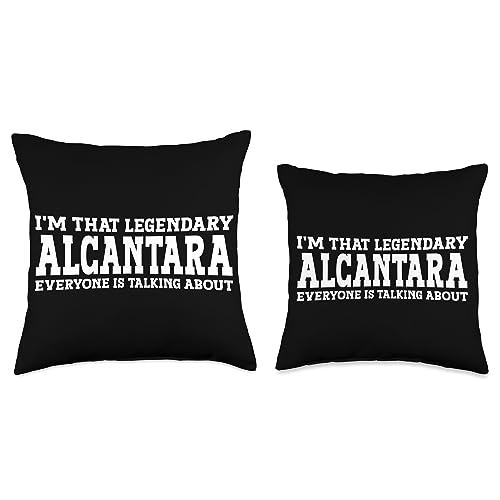 Alcantara Gift Family Tee Last Name Birthday Gift Surname Funny Team Family Last Name Alcantara Throw Pillow, 18x18, Multicolor