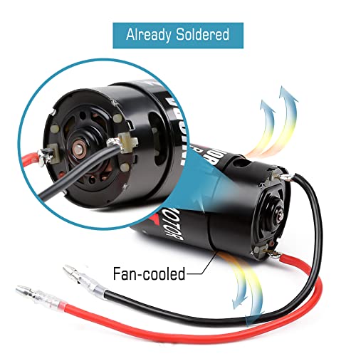 INJORA RC Motor 550 Brushed Waterproof Motor for 1/10 Short-Course Truck Slash VKAR 10SC HPI HoBao HuanQi 727(12T)
