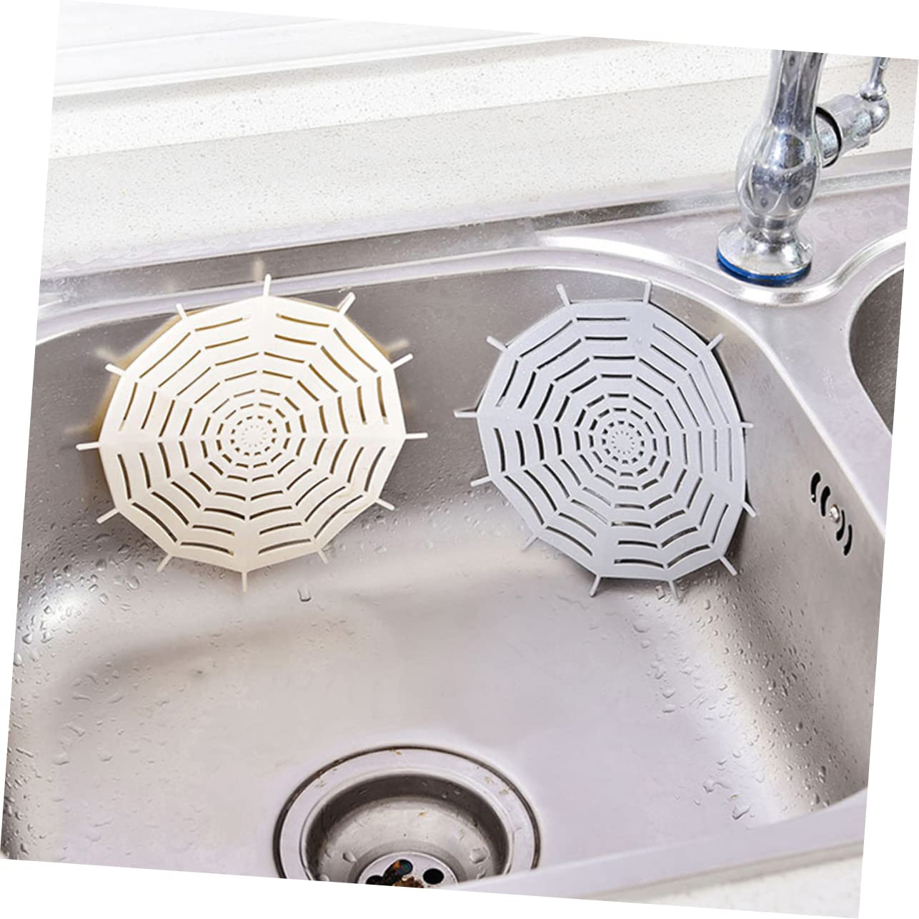 DOITOOL 5pcs Bathroom Sink Drain Stopper Creative Bathtub Stopper Kitchen Drain Plugs Shower Hair Catcher Sink Hair Stopper Drain Filter Screen Floor Hair Stopper Basket Spider Web