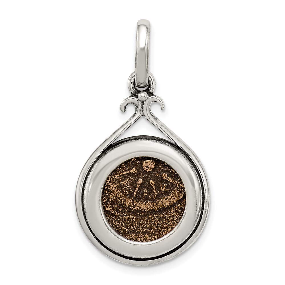 Ancient Coins Sterling Silver and Bronze Antiqued Widow's Mite Coin Pendant with a Certificate of Authenticity QQAC101