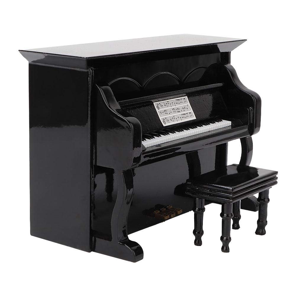 FTVOGUE Miniature Wooden Piano Model Musical Instrument Model Home Decor Ornaments Furniture Scene Accessories