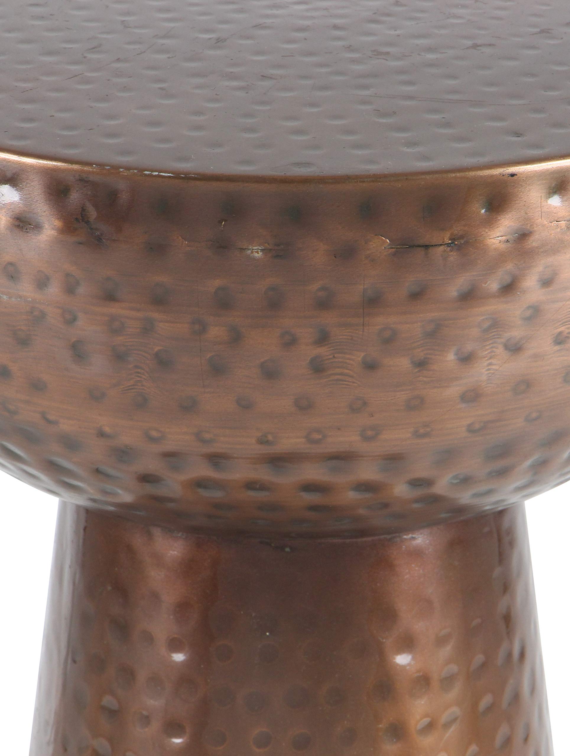 Deco 79 Metal Accent End Hammered Design, Side Table 14" x 14" x 20", Bronze