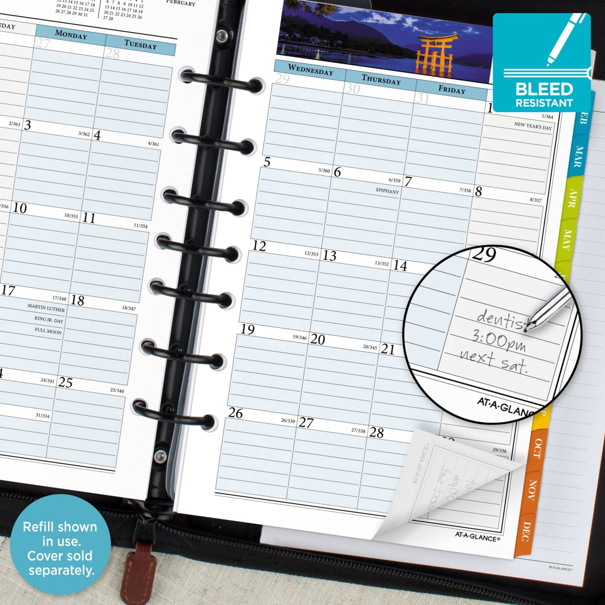 AT-A-GLANCE 2022 Weekly & Monthly Planner Refill by AT-A-GLANCE, 13493 13691 Day-Timer, 5-1/2" x 8-1/2", Size 4, Zenscapes (281-285Y)