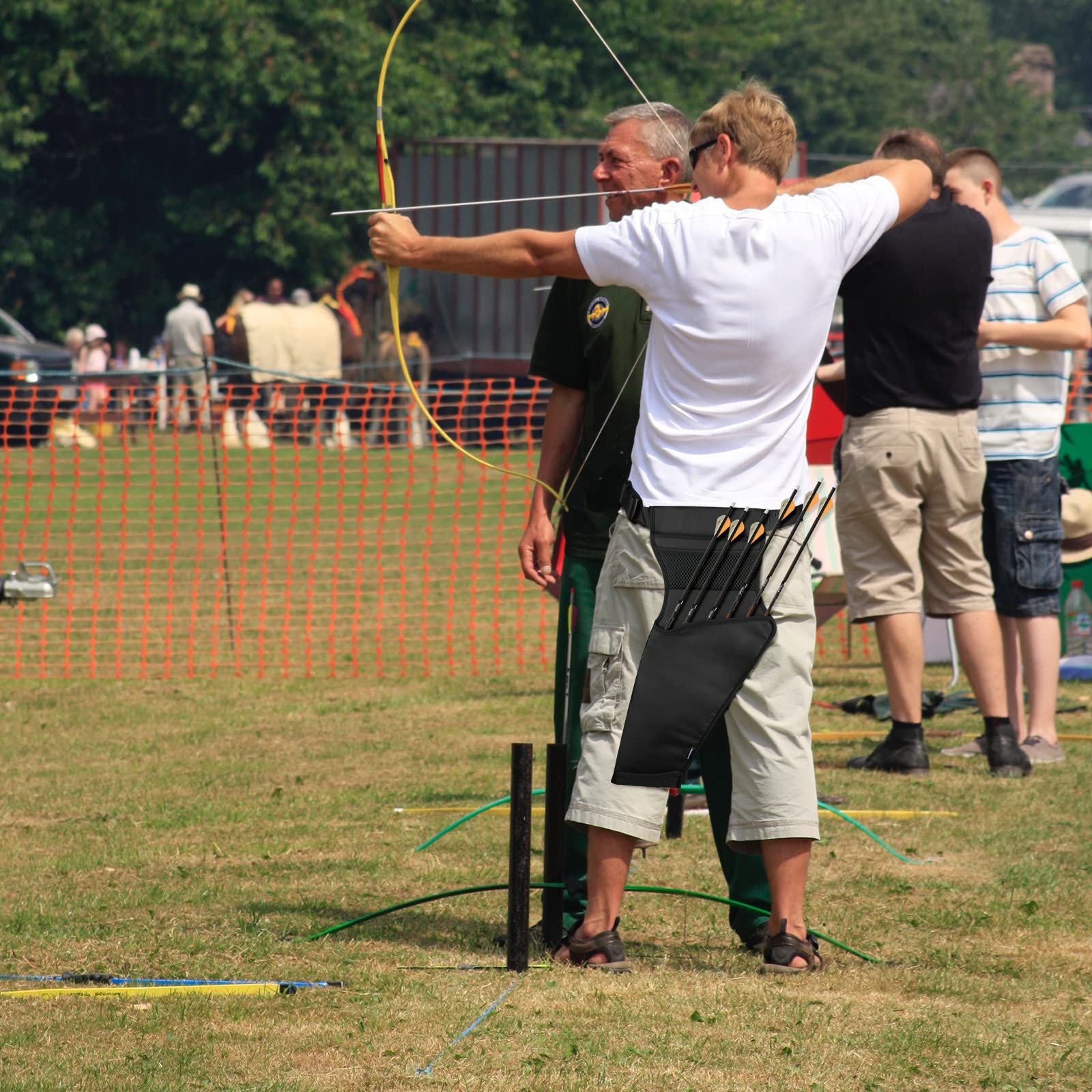 Archery Arrow Quiver For Arrows - Hip Quiver Waist Hanged Arrow Quiver Holder with Adjustable Belt & Pocket, Lightweight Foldable Hip Arrows Bag For Bow Hunting & Target Practicing