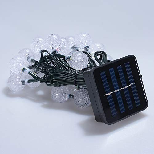 Aoile 6.5M 30LED Solar-Powered Bubble String Lights Night Light Garden Home Party Bar Decoration Warm White