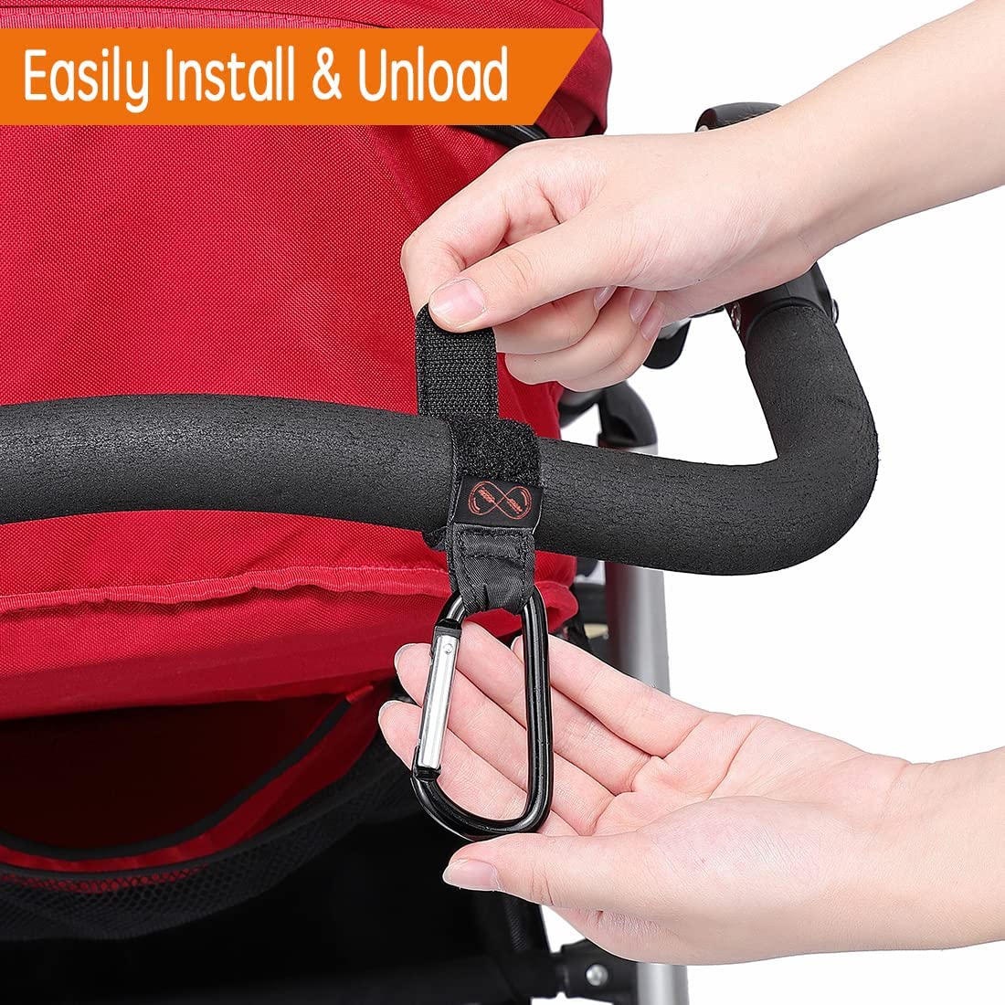 Dikaslon Diaper Bag Backpack, Stroller Hooks, Large Unisex Baby Bags with Changing Pad, Pacifier Case and Universal Stroller Clips for Mom Dad