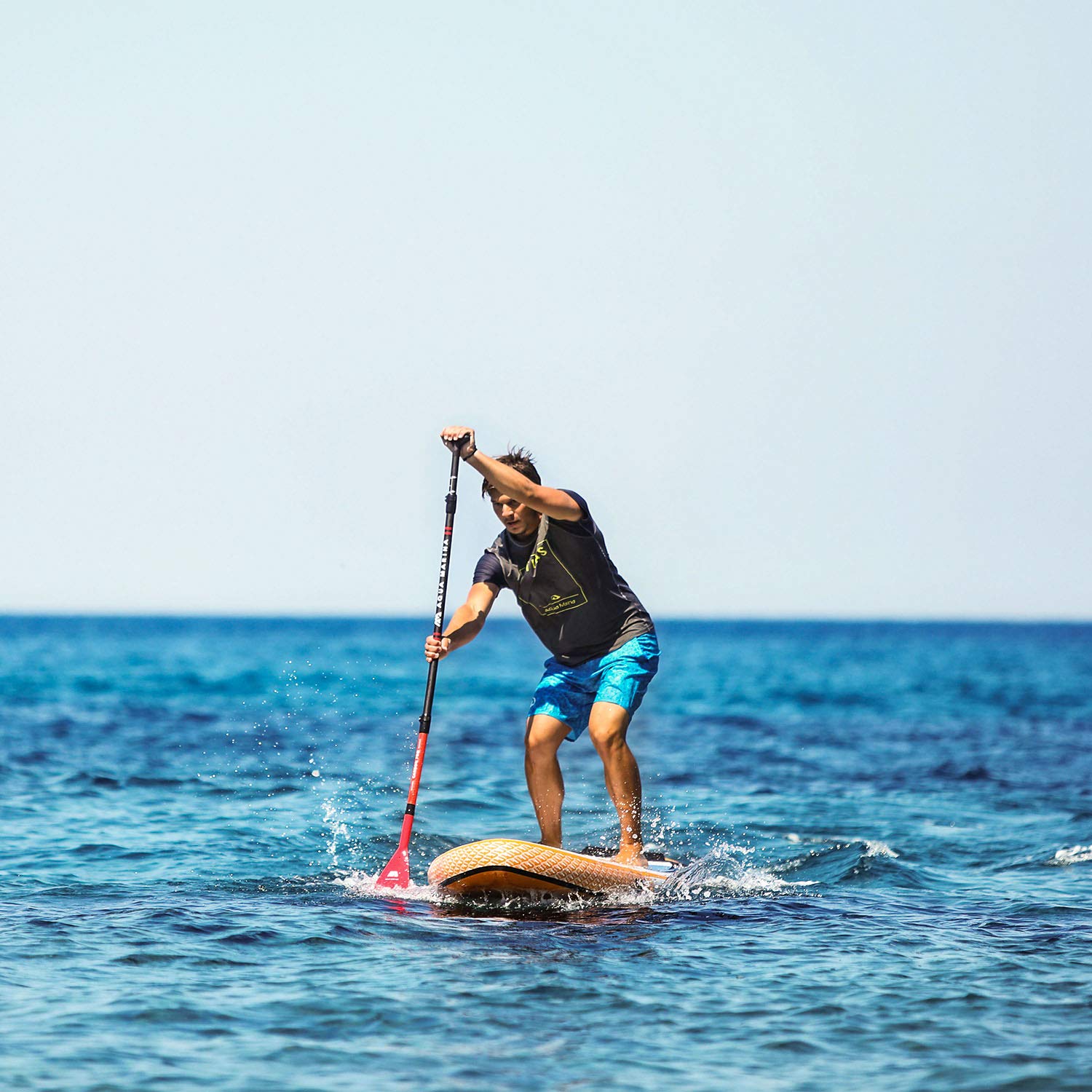 Aqua Marina Magma Inflatable Stand Up Paddle Board 10'10" (6" Thick) | Includes Double Action Pump, MAGIC Backpack, Slide-in Center Fin, Sports III Paddle, Safety Leash