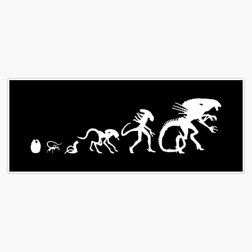 Aliens Evolution Decal Vinyl Sticker Auto Car Truck Wall Laptop 8" Wide - White Color