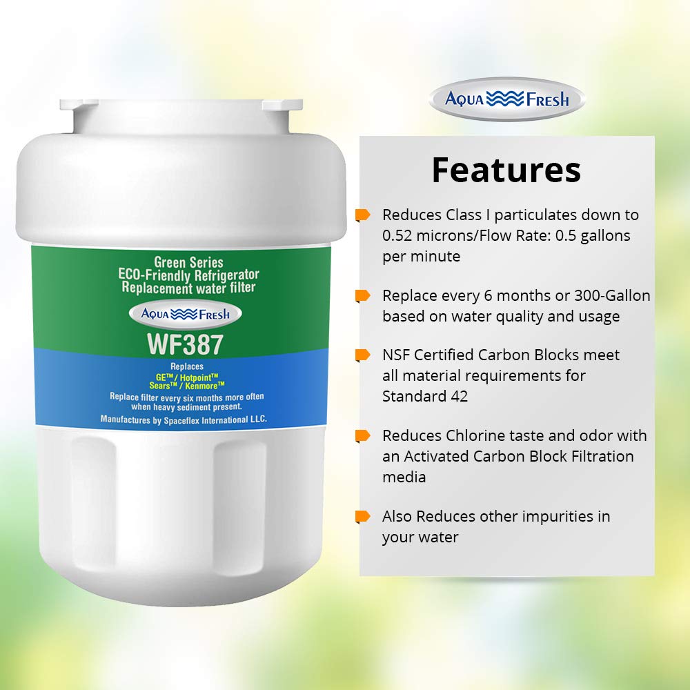 Aqua Fresh MWF Refrigerator Water Filter Replacement Compatible with GE SmartWater MWF, MWFA, MWFP, MWFINT, GWF, 46-9991, HDX FMG-1, WFC1201 (6 Pack)