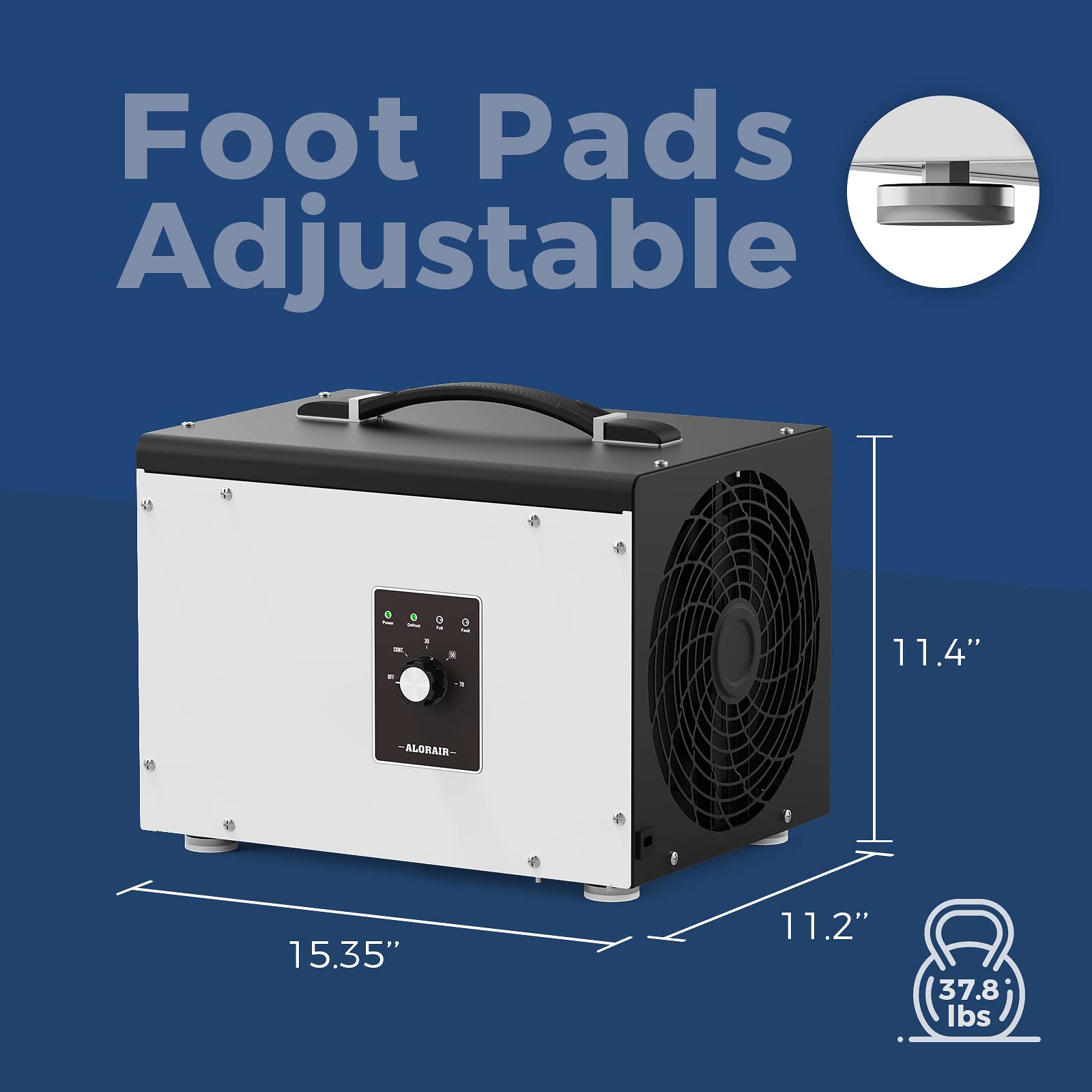 ALORAIR 70 PPD Crawl Space Dehumidifier, Energy Star Crawlspace Dehumidifiers Commercial Dehu for Home and Basements, Compact, Portable, Auto Defrost, Memory Starting, cETL