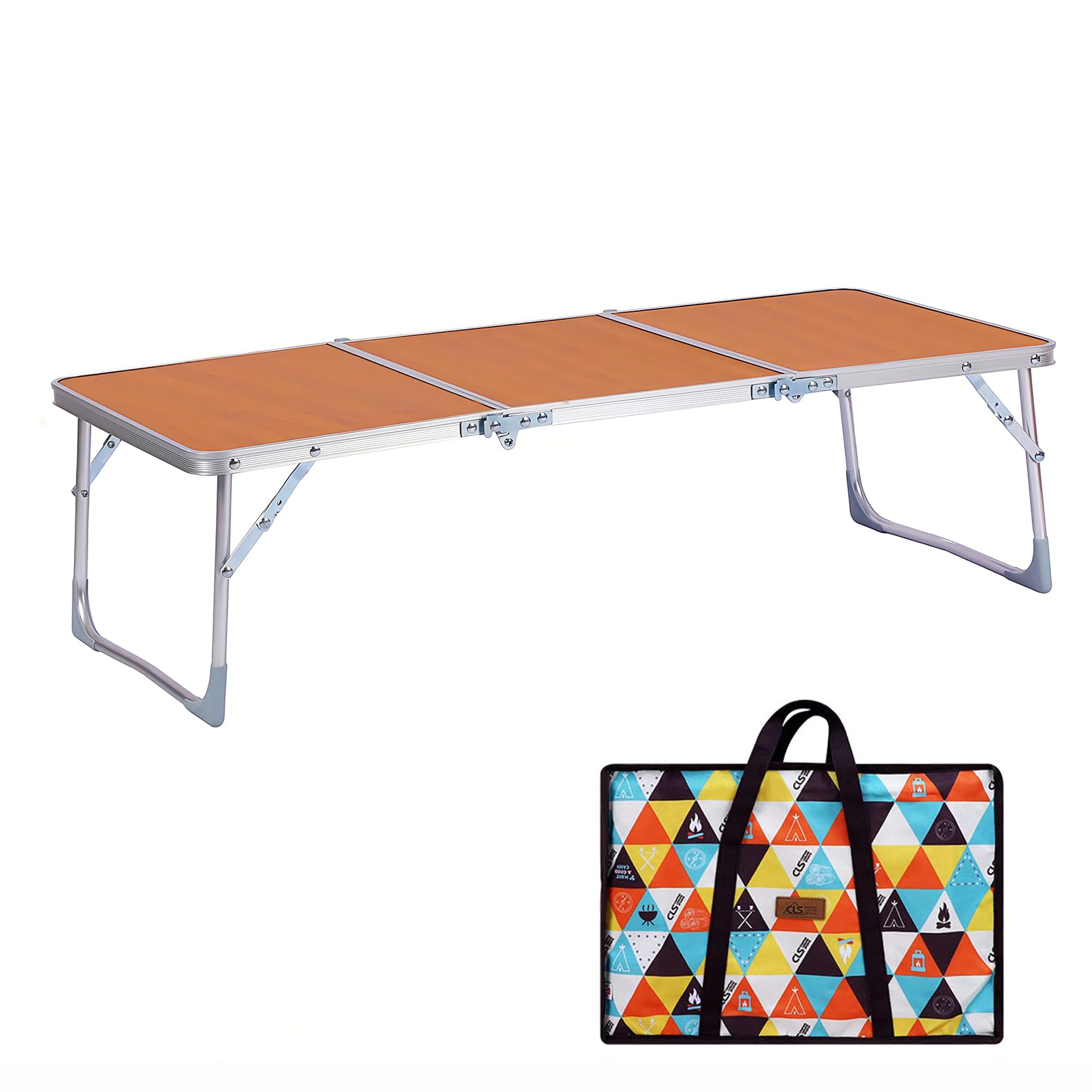 AO LI GEI Folding Camping Table,Portable Picnic Table Foldable Lightweight Outdoor Aluminum Legs,3 Fold Beach Table Carrying Handle for Party Picnic Beach Camping Home Office Cooking Beach