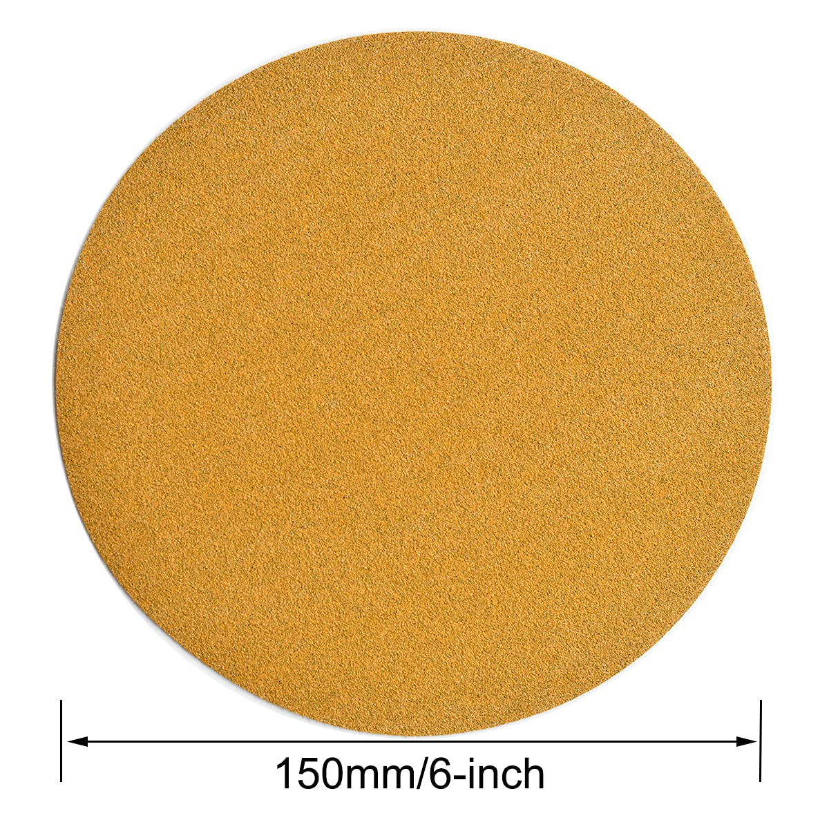 Aiyard 6-Inch No-Hole Hook and Loop Sanding Discs 120-Grit, Random Orbital Sandpaper for Automotive and Woodworking, 100-Pack