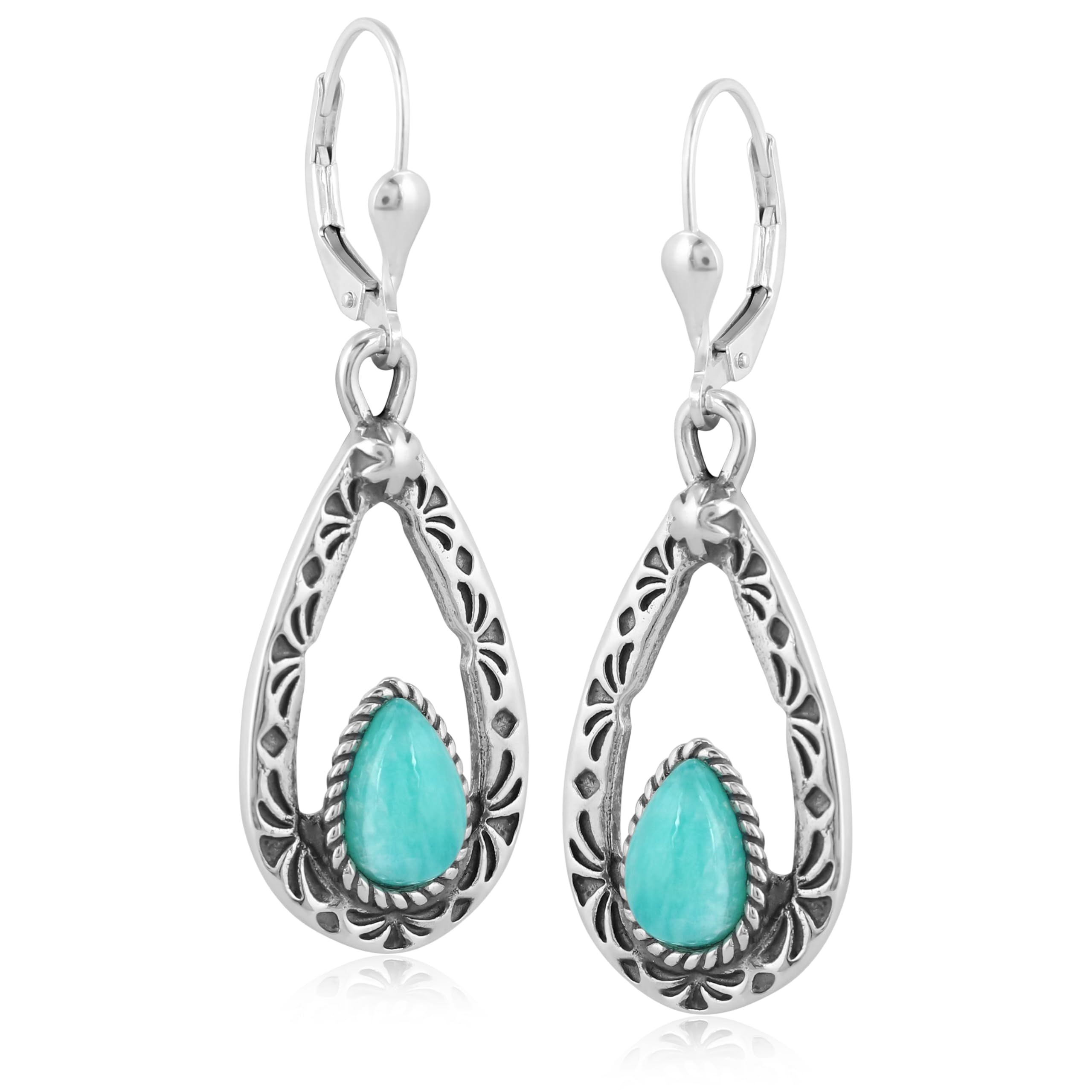 American West Sterling Silver Women's Drop & Dangle Earrings Red Coral Gemstone