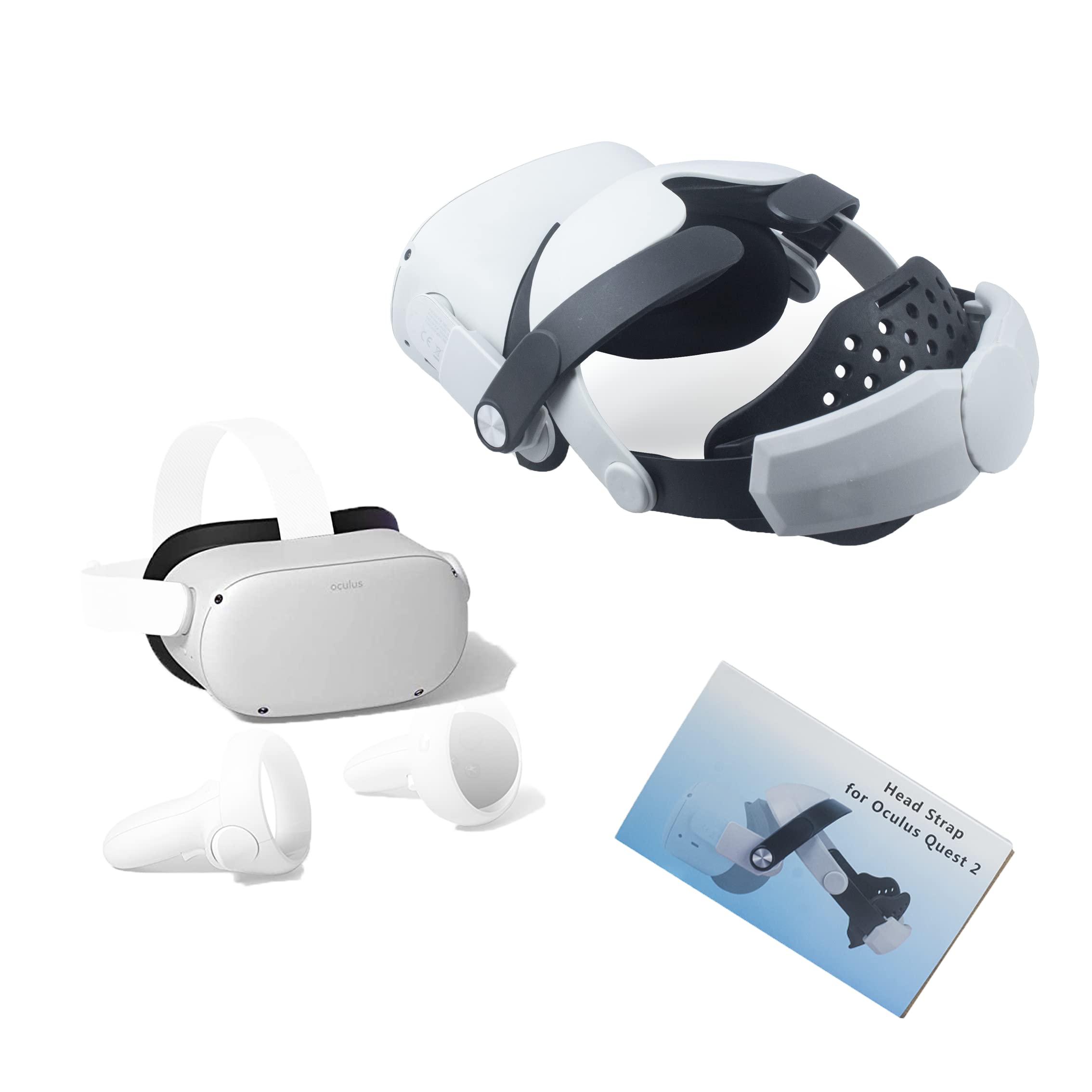 Adjustable Head Strap for Quest 2 VR Glasses Gaming Helmet Headband Reduced Pressure with Power Bank Straps Long-Lasting Battery Life