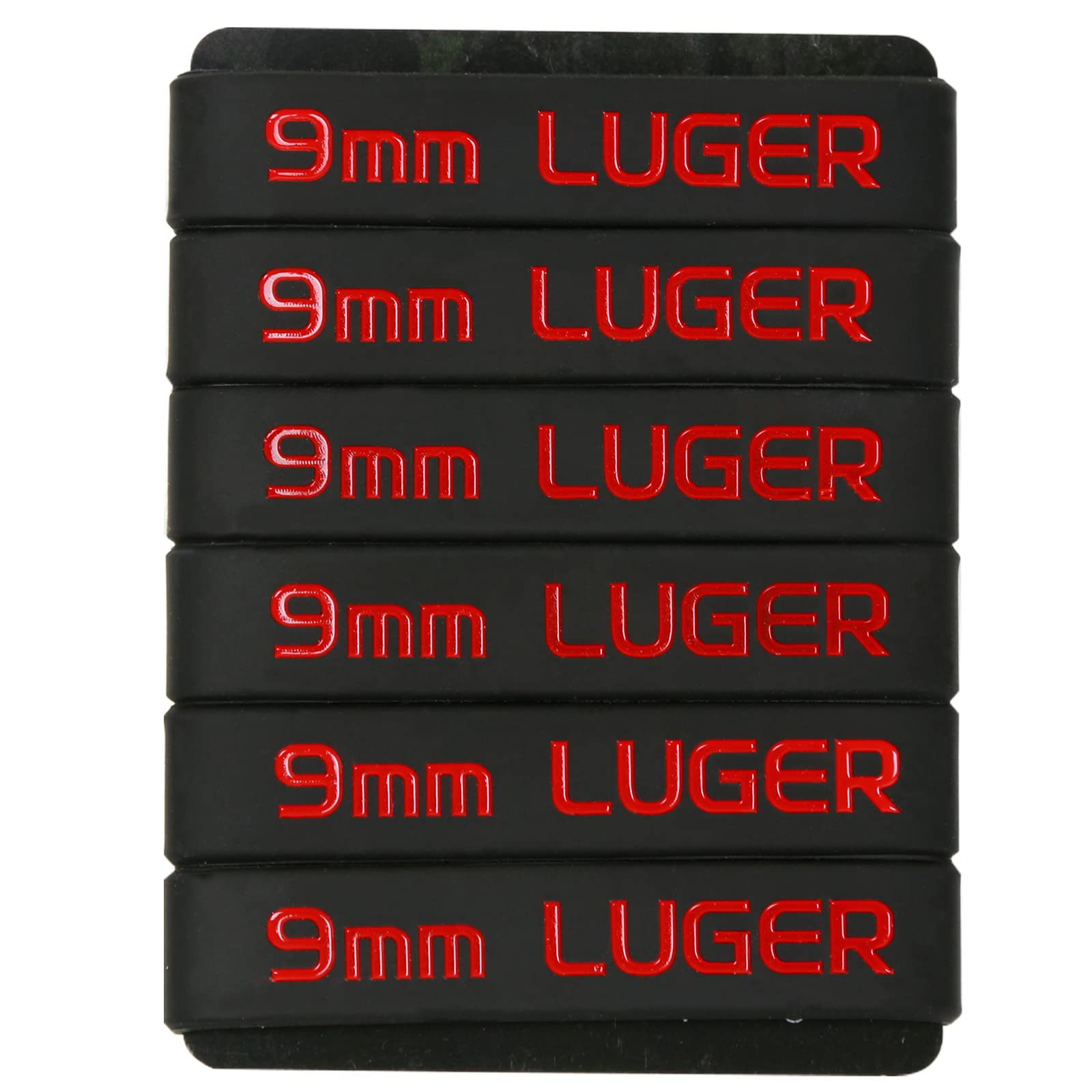 Aolamegs 9mm LUGER Magazine Marking Band 6 Pack (Black-Red)