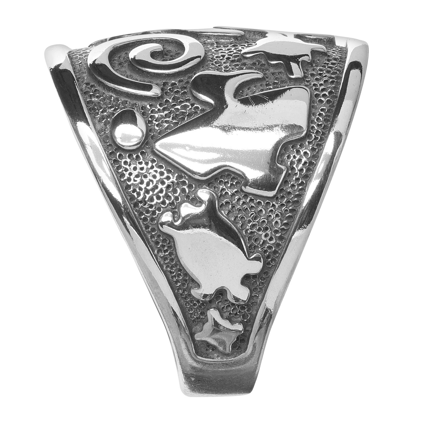 American West Sterling Silver Jody Naranjo Designed Fetish Symbol Ring Size 9