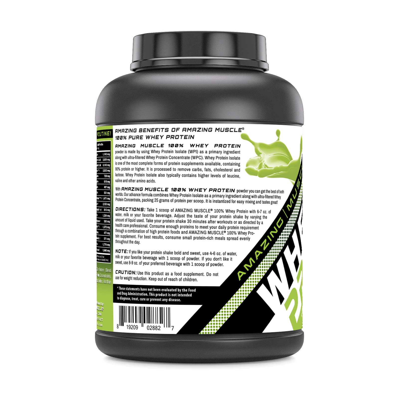 Amazing Muscle 100% Whey Protein Powder *Advanced Formula with Whey Protein Isolate as a Primary Ingredient Along with Ultra Filtered Whey Protein Concentrate (Japanese Matcha, 5 Lb)