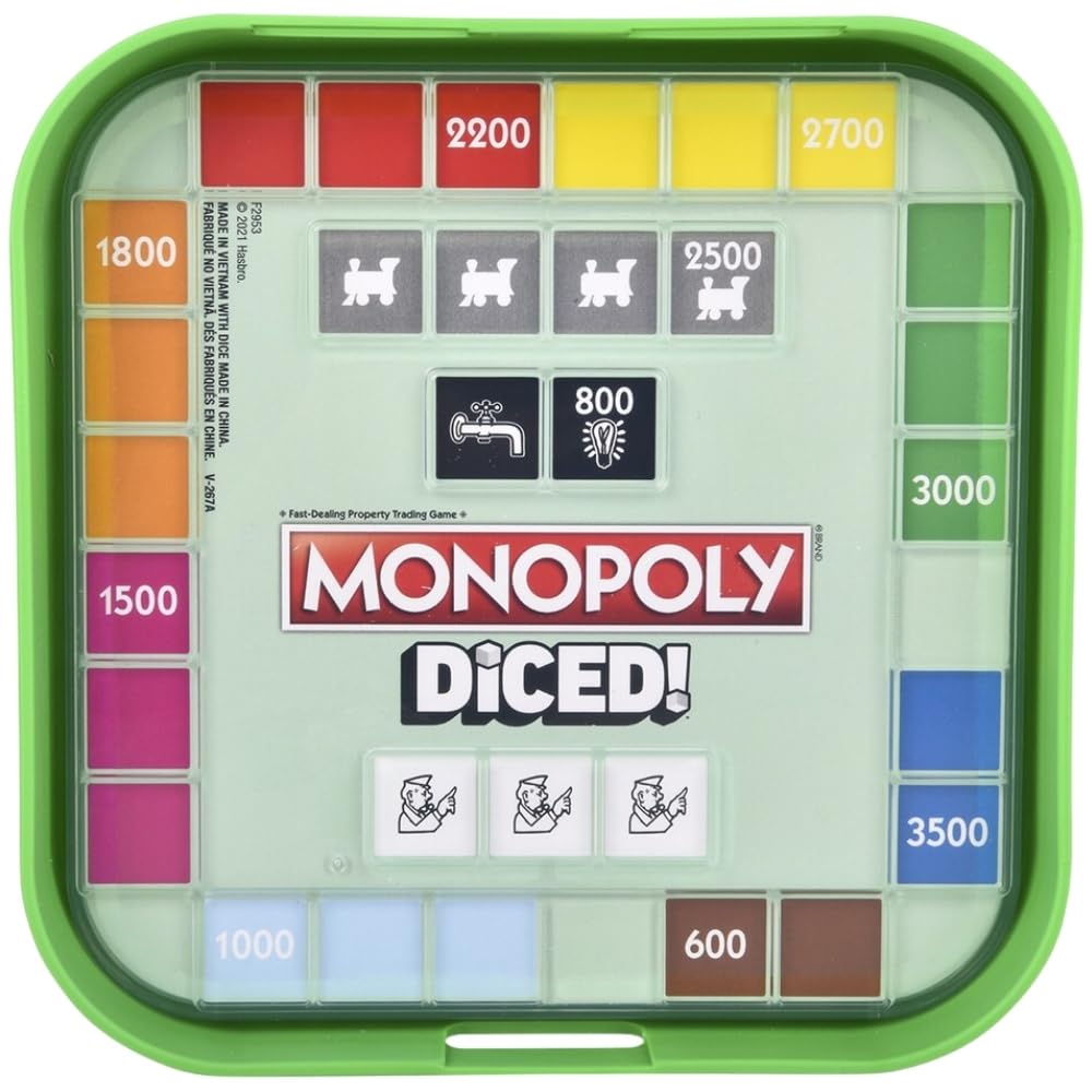 Hasbro Gaming Monopoly Diced Game, Easy to Learn Game, Quick Game, Portable Travel Board Game, Fast Game for Kids Ages 8 and Up