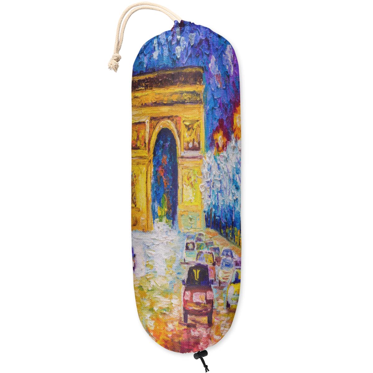 Arc De Triomphe Paris Plastic Bag Holder Wall Mount Grocery Bag Holder Reusable Trash Bag Organizer Washable Large Grocery Bag Storage Dispenser āfor Kitchen Pantry