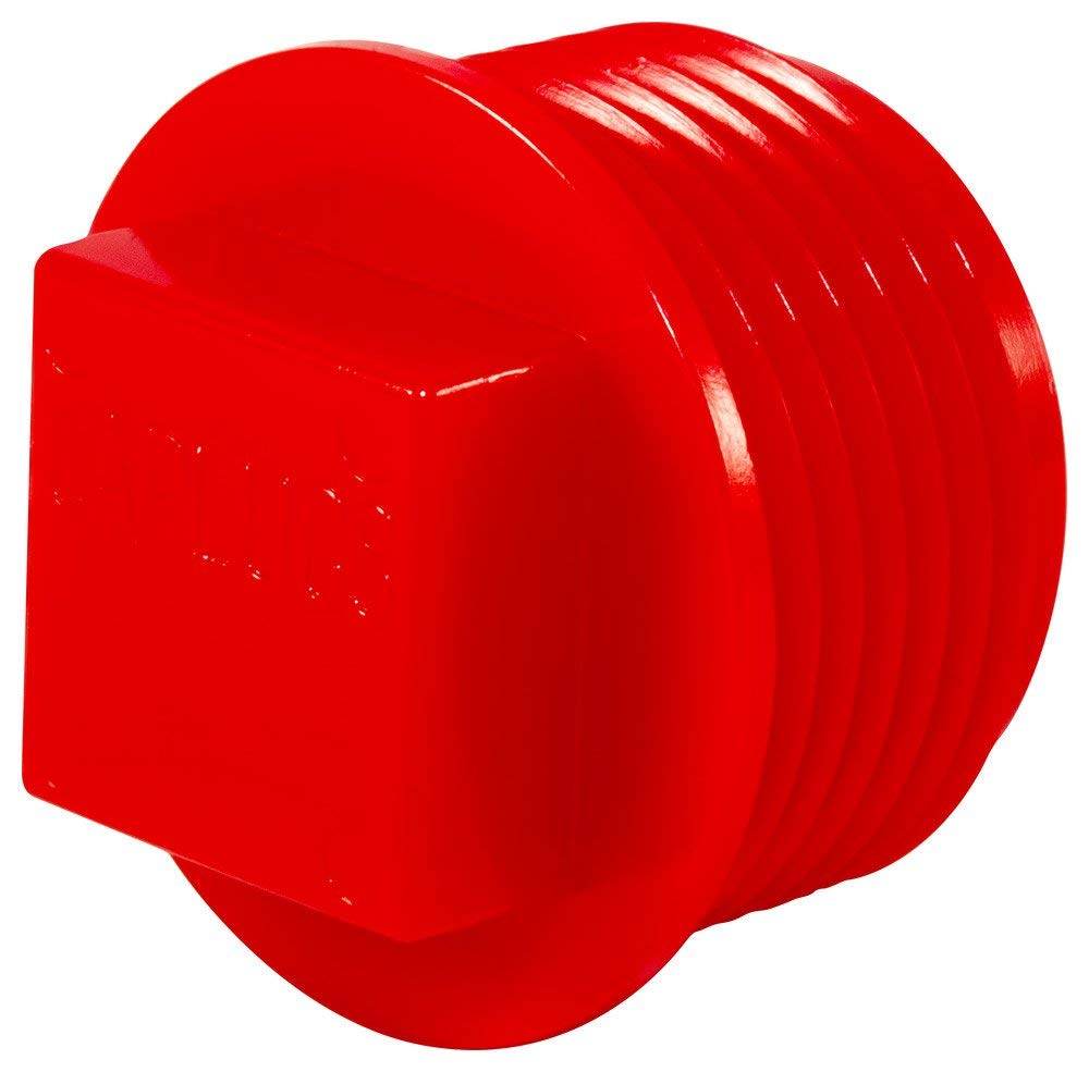 Caplugs P-48 P Series â Plastic Threaded Plug for NPT/NPS Pipe Fittings, 500 Pack, Red HD-PE, Thread Size NPT 1/2" Tapered & Straight, Temporary Seals, Thread Protection, Leak Prevention (99191154)