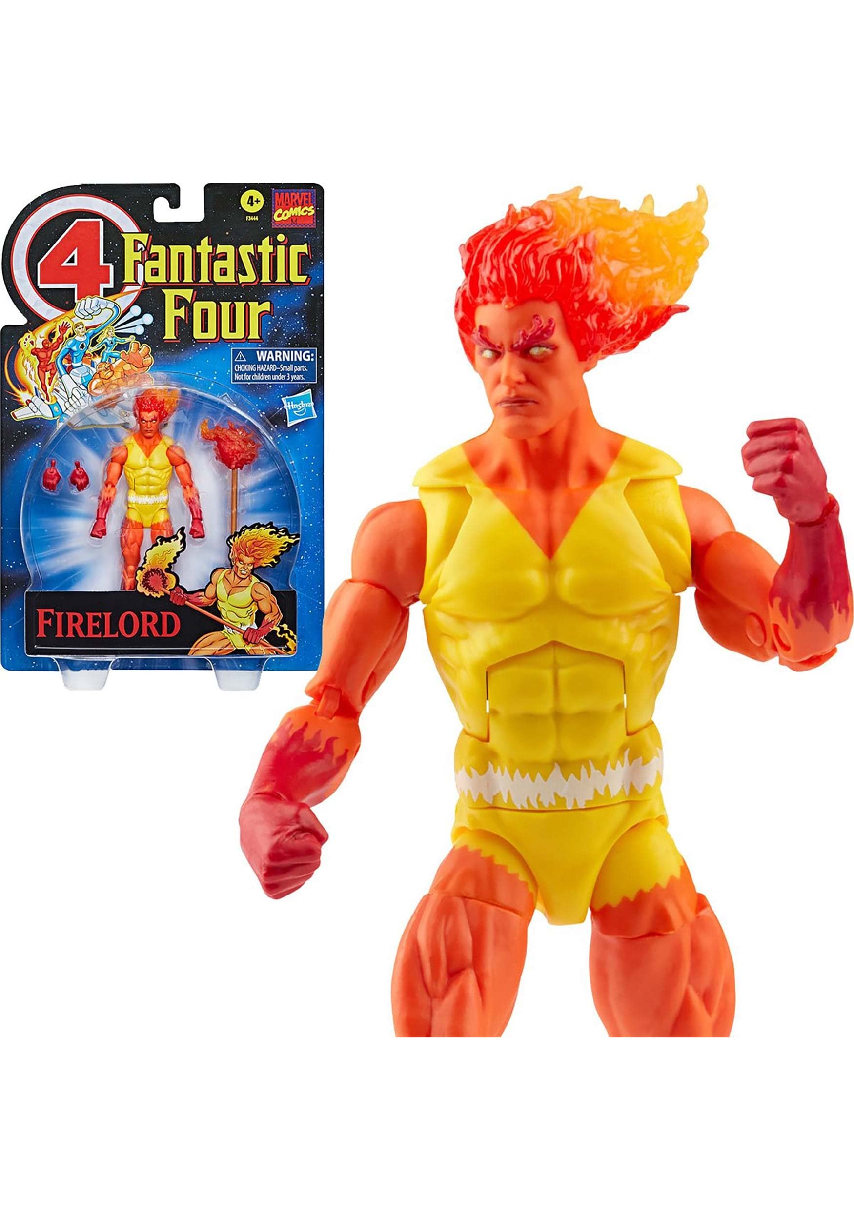 Hasbro Marvel Legends Series Retro Fantastic Four Firelord 6-inch Action Figure Toy, Includes 3 Accessories (F3444)