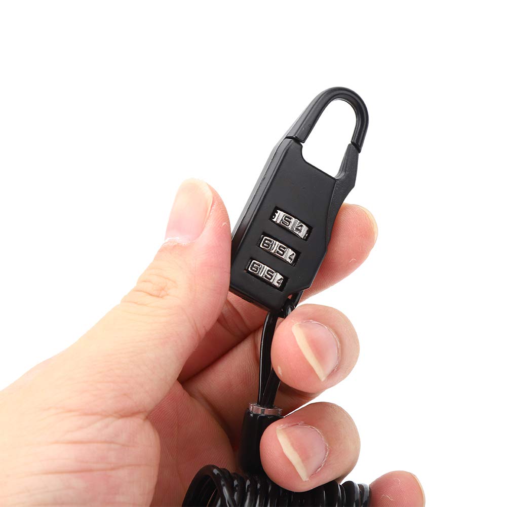 Beaswhca Mountain Bike Helmet Portable Motorcycle Mountain Bike Steel Cable Three Digit Combination Lock Security Anti-Theft