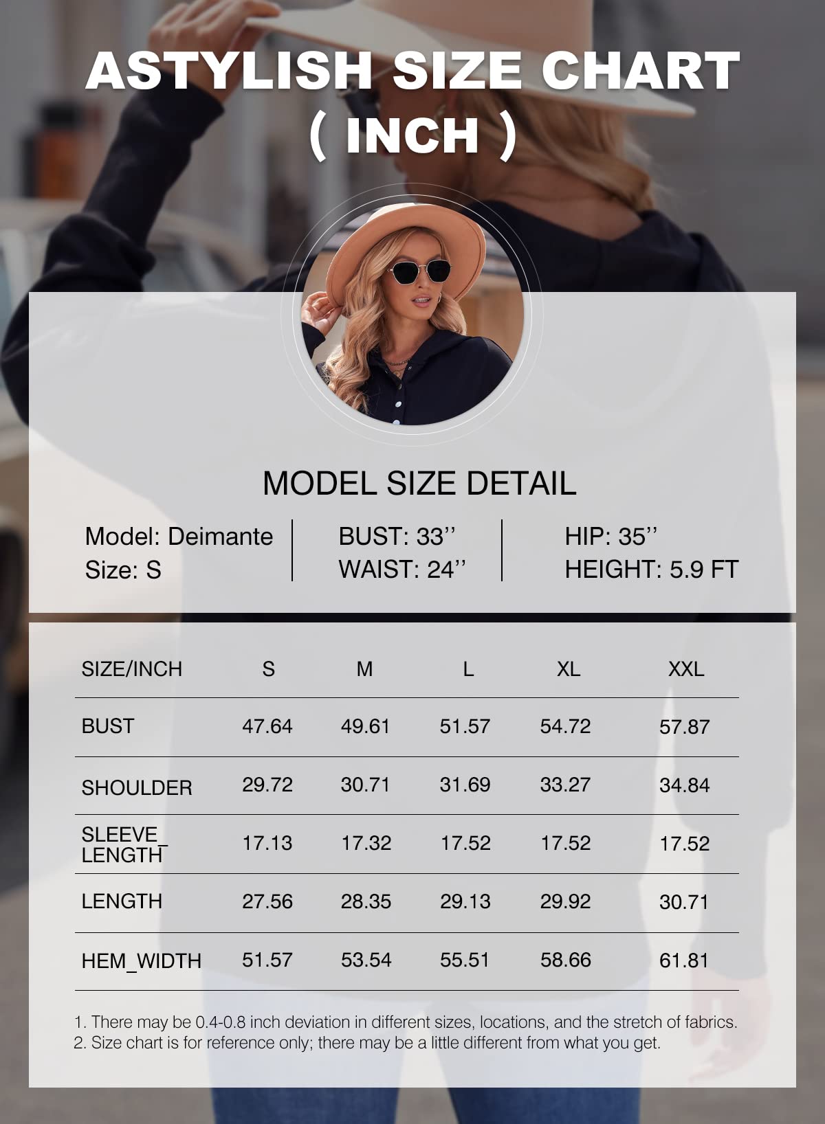 Astylish Women Fashion 2022 Hooded Sweatshirt Oversized Fall Henley Hoodies Sweatshirts Pullover Orange Medium