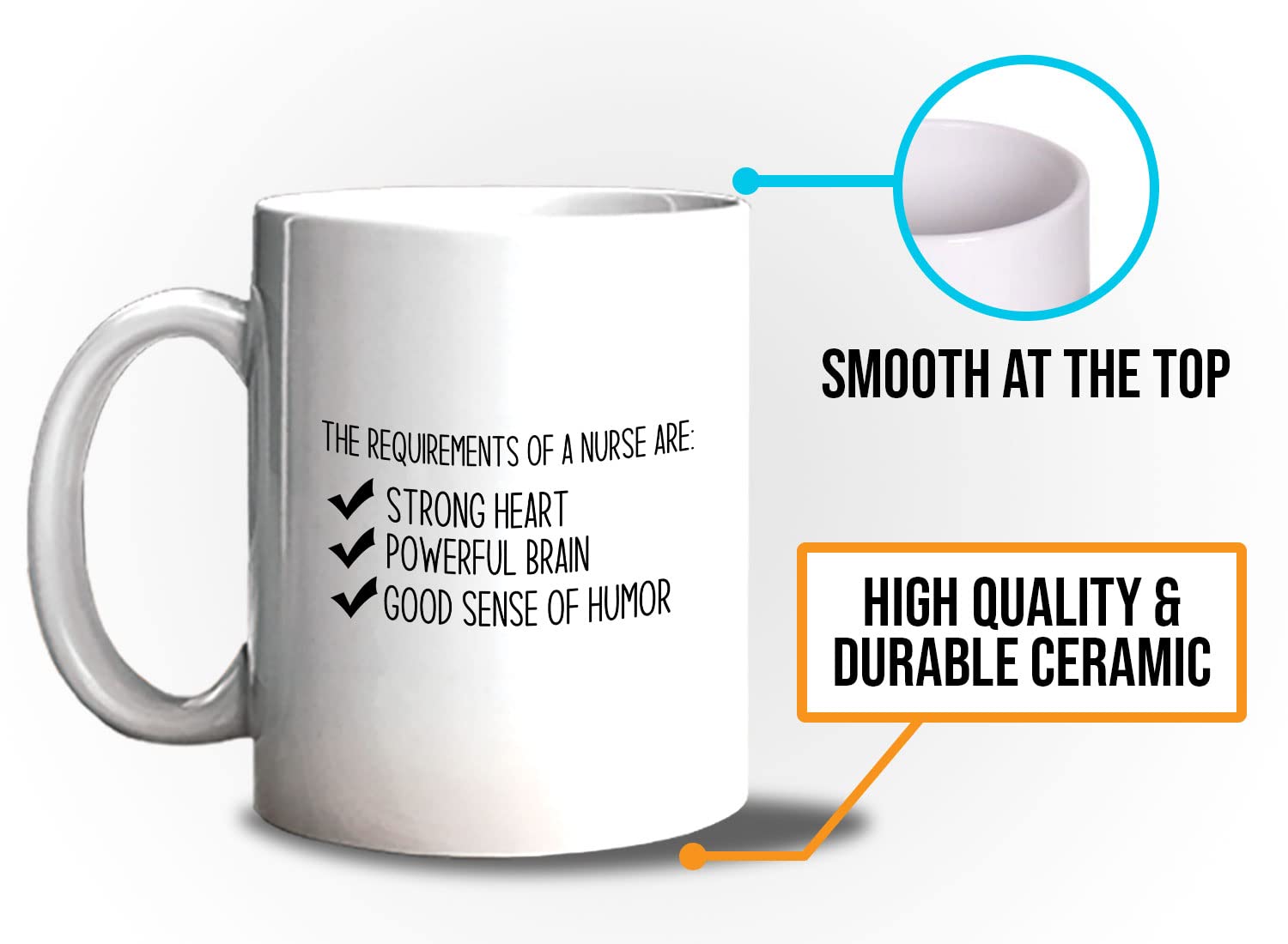 Bubble Hugs Nurse Coffee Mug 11oz White - The Requirements - Labor Clinical Certified Nursing Assistant Surgical Emergency Oncology Practitioner