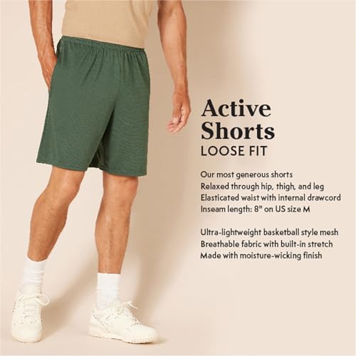 Amazon Essentials Men's Performance Tech Loose-Fit Shorts (Available in Big & Tall), Pack of 2, Black, Large