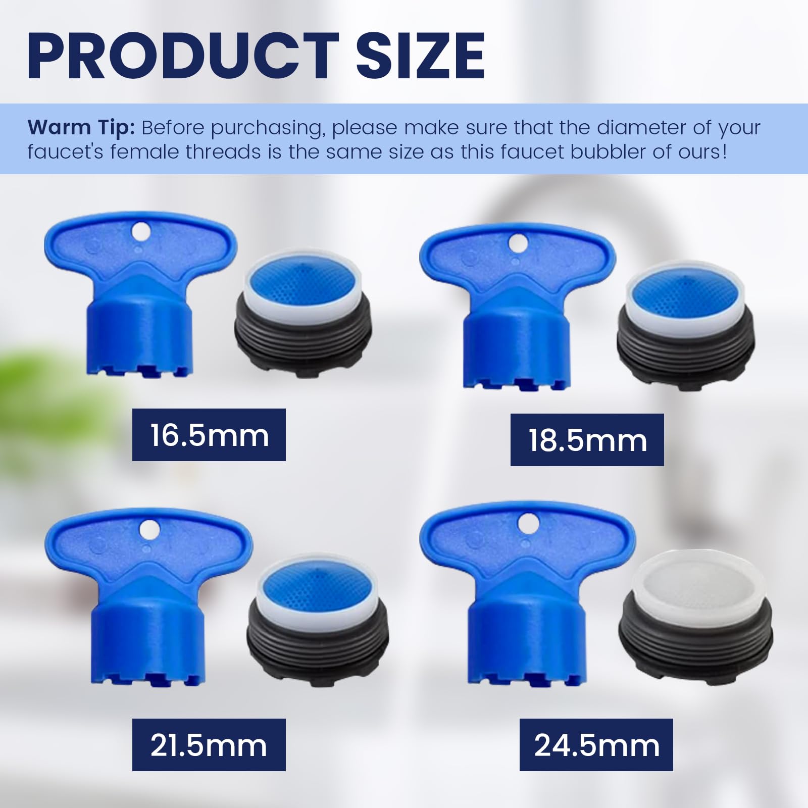 Bathroom Faucet Aerator for Moen 137401 Eco-Performance Aerator, 1.5 gpm Faucet Aerator, Faucet Flow Restrictor Service Kit with Aerator Key(18.5MM)