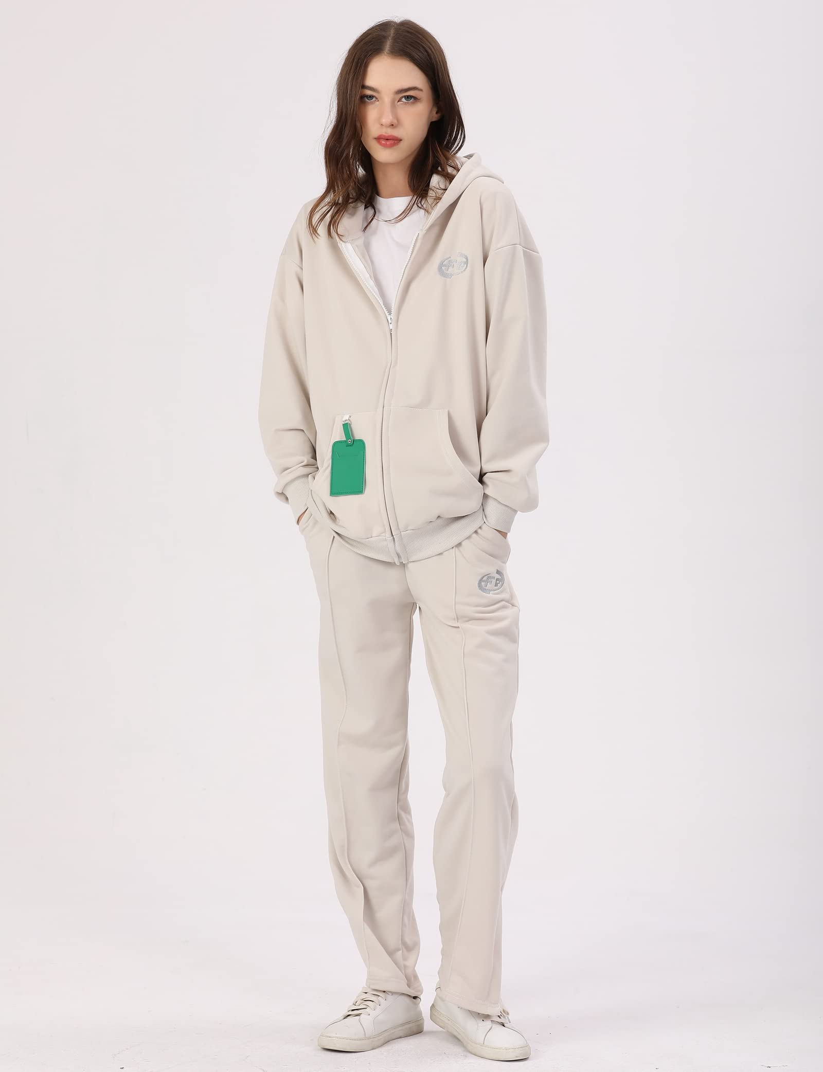 Arynna Sweatsuits for Women Set 2 Piece Outfits Long Sleeve Hooded Jacket and Jogger Pants Tracksuit